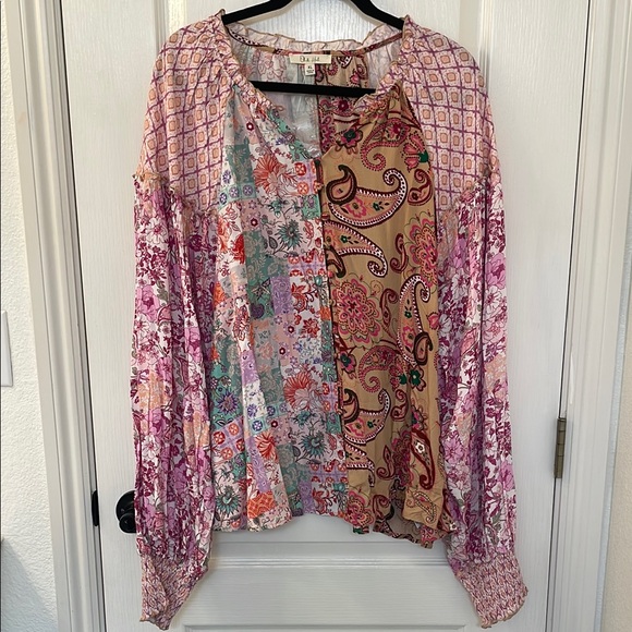 Oli & Hali | Tops | Oli Hali Patchwork Pink And Orange Long Sleeve ...